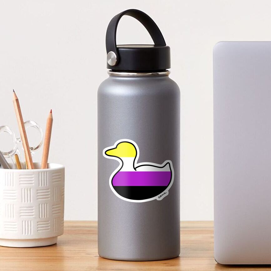 "Non-binary pride flag duck" Sticker by Mx-Phoenix | Redbubble