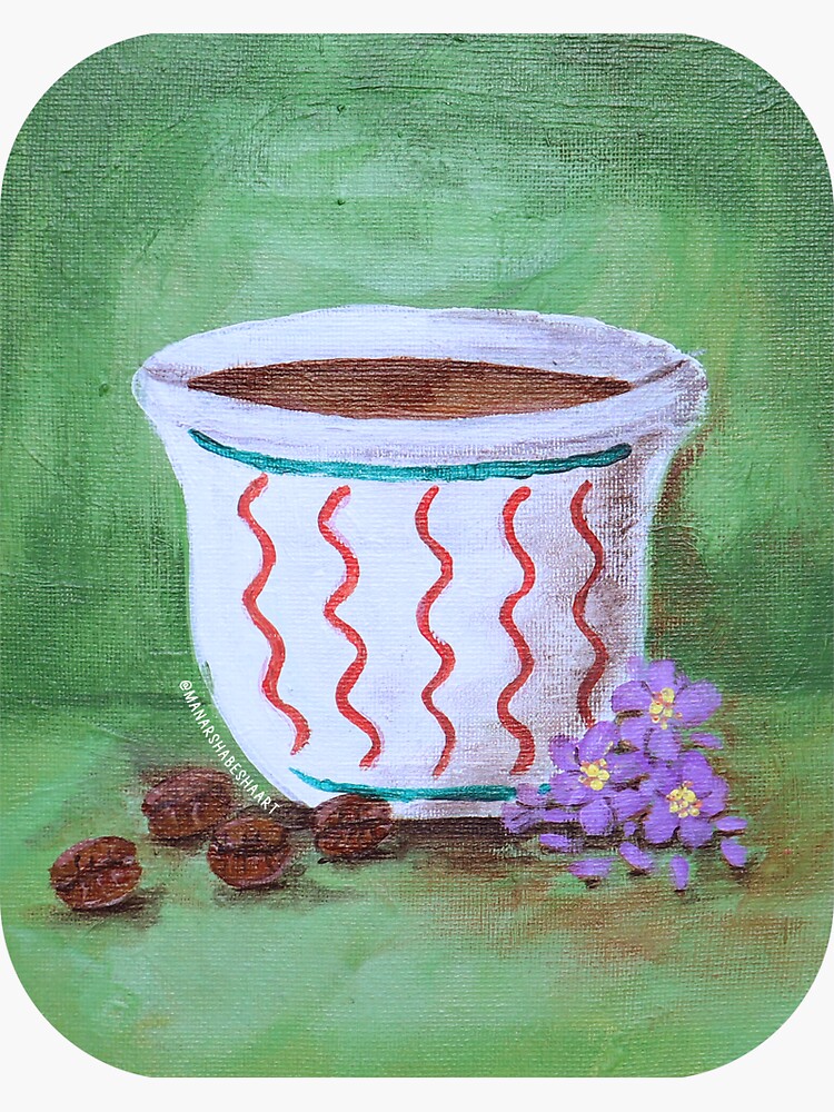 "Habesha Finjaan Traditional East African Coffee Painting" Sticker by ...