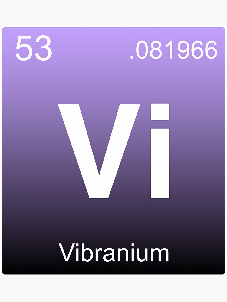 "Vibranium Periodic Table of Elements" Sticker for Sale by imakemovies ...