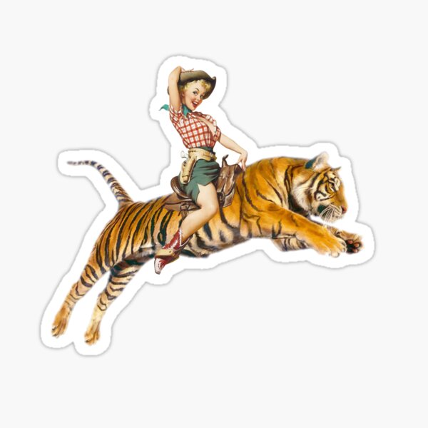"Ride the Tiger" Sticker for Sale by DiscoDeschanel | Redbubble