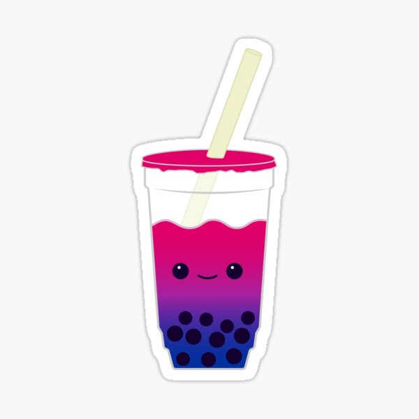 "Bisexual boba" Sticker for Sale by Miles Reinstein | Redbubble