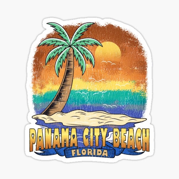 "Panama City Beach Florida | Vintage Distressed Souvenir" Sticker by ...