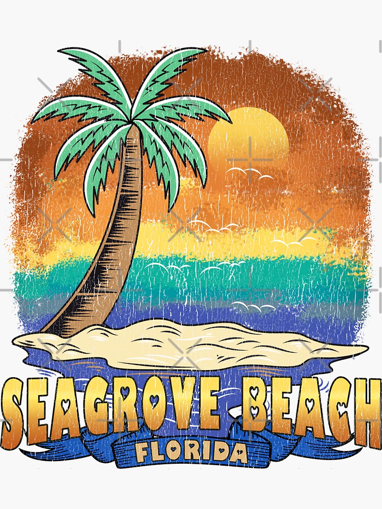 "Seagrove Beach Florida | Vintage Distressed Souvenir" Sticker for Sale ...