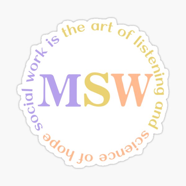 "MSW Master of Social Work Student School Graduation Gift Grad Stickers ...