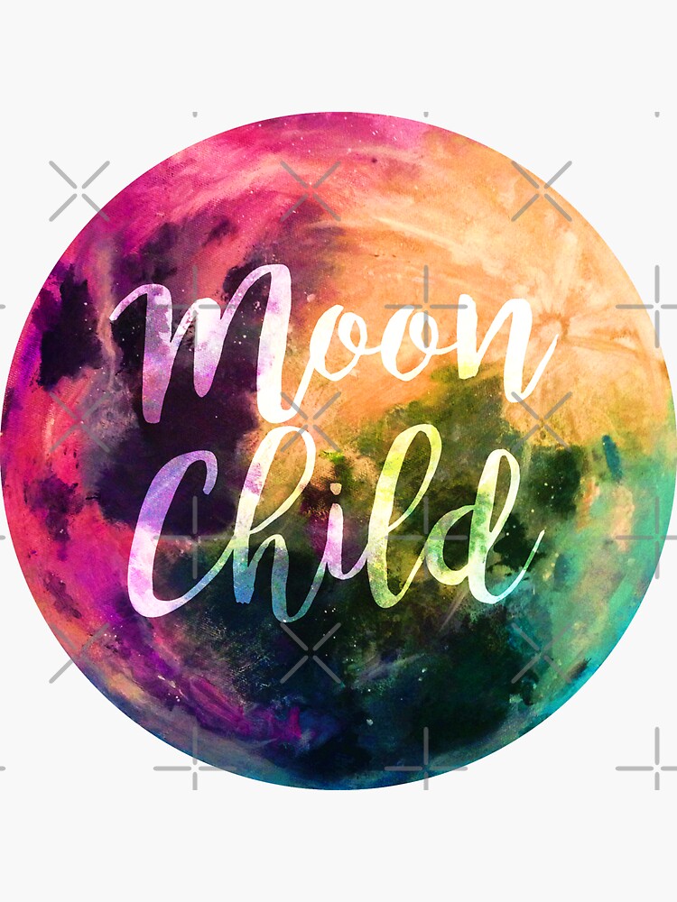 "Moon Child " Sticker for Sale by WishingInkwell | Redbubble