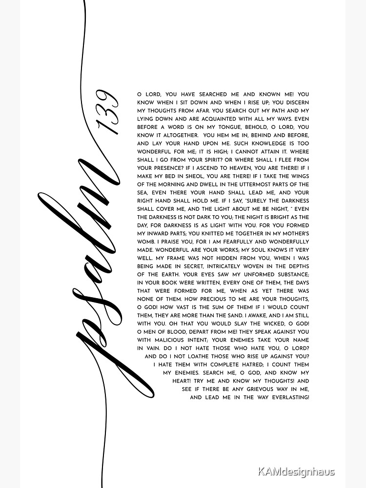 "Psalm 139 Wall Art" Poster for Sale by KAMdesignhaus | Redbubble