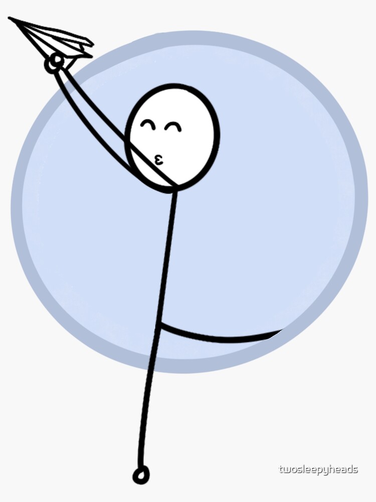 "Stickman playing paper aeroplane" Sticker by twosleepyheads | Redbubble