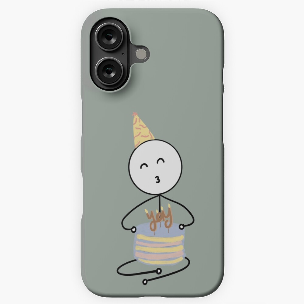 "Stickman with birthday cake" Sticker for Sale by twosleepyheads ...