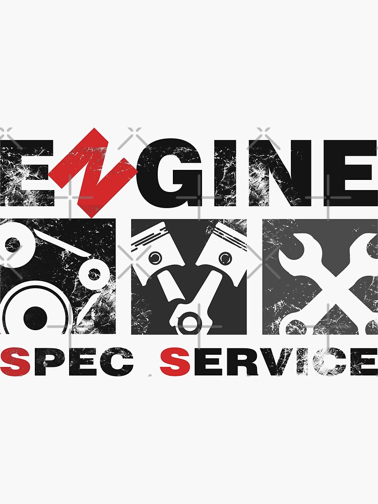 "Engine Spec Service, Auto Service" Sticker by JJandMM | Redbubble