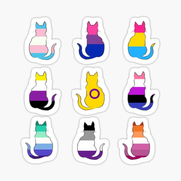 "LGBTQ Cats " Sticker by cherishakayart | Redbubble