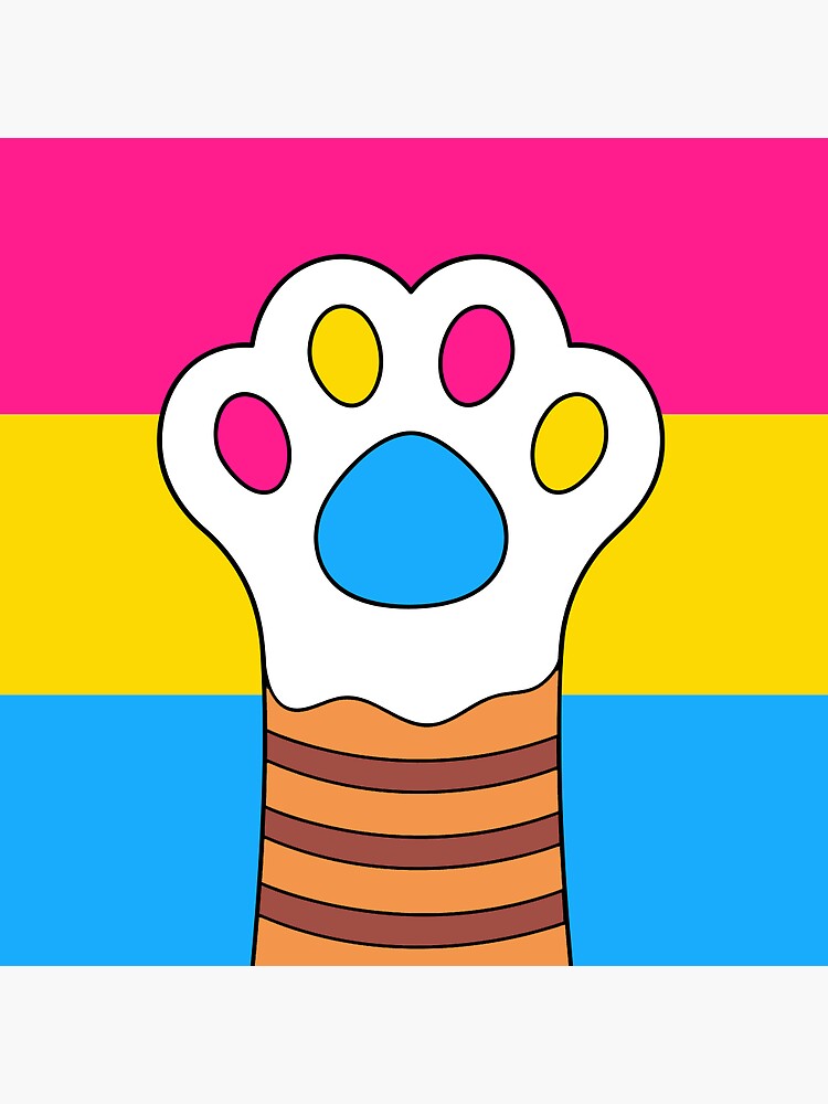 "lgbtq pride pansexual flag paw animal love is love pin sticker ...