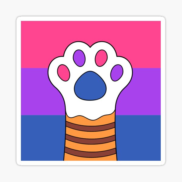 "lgbtq bi bisexual pride love is love both is good paw sticker pin ...