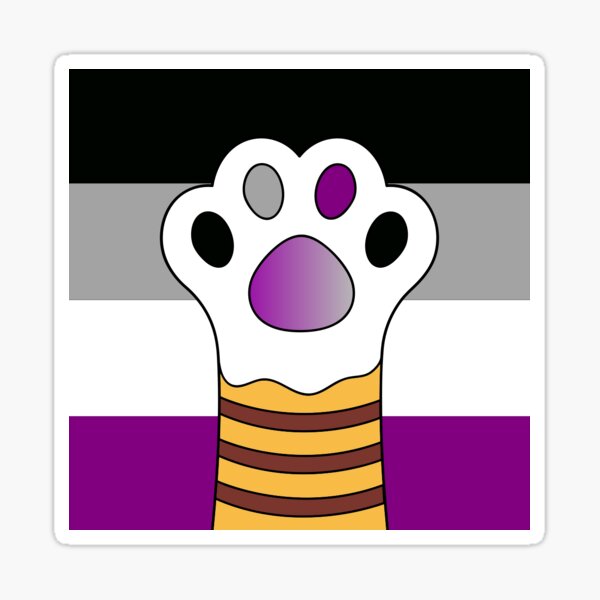 "lgbtq pride asexual flag pin stickers paw ace" Sticker for Sale by ...