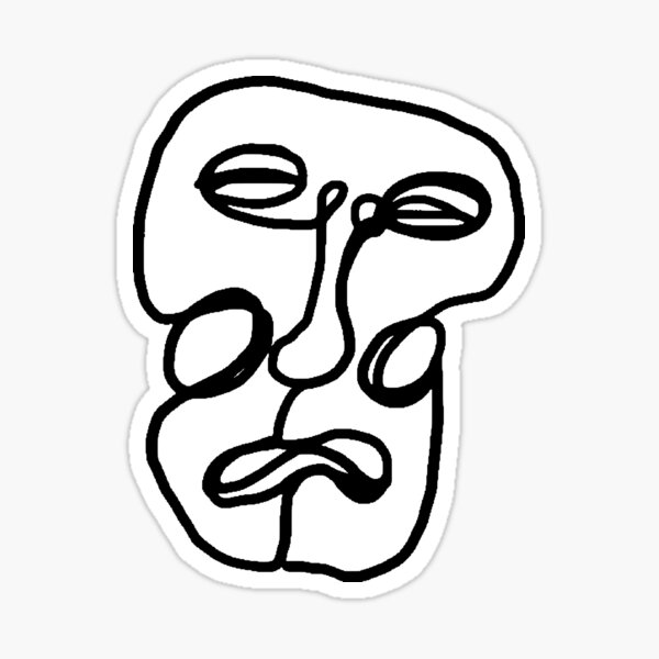 "Line Face" Sticker for Sale by stellalucia | Redbubble