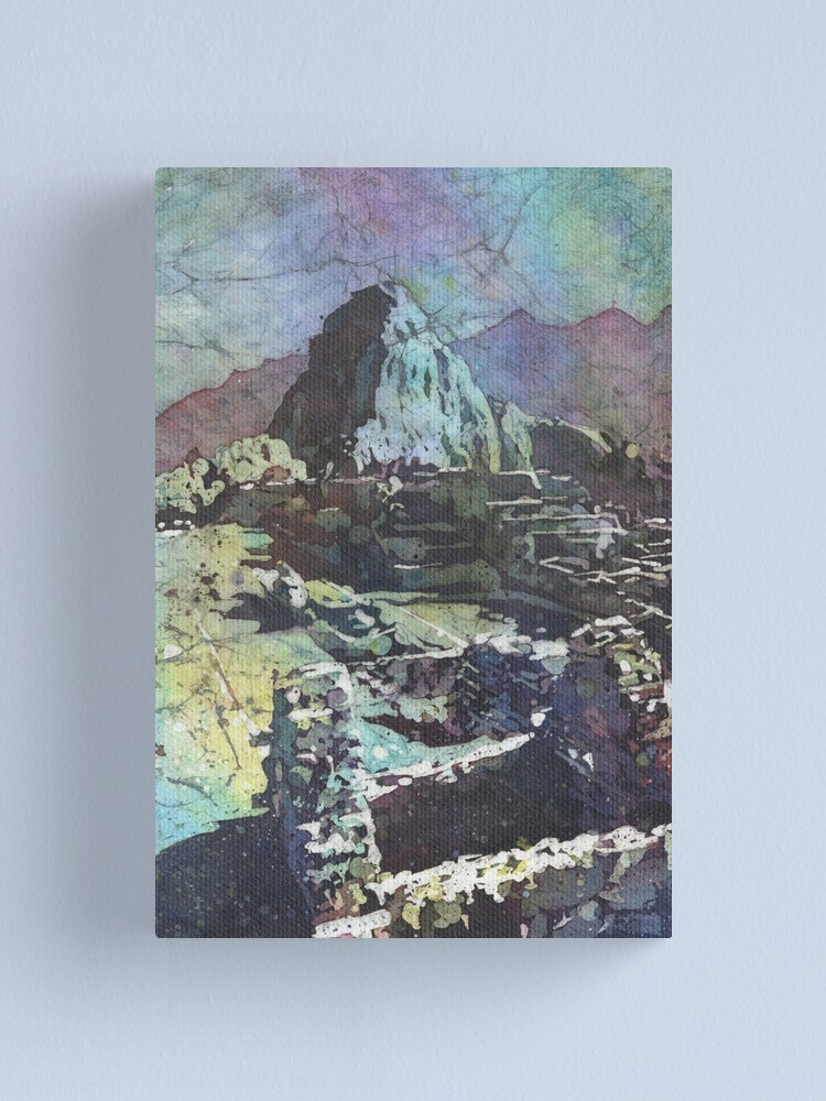 Lienzo «Ruinas incas de Machu Picchu en Perú. Pintura de acuarela de ...