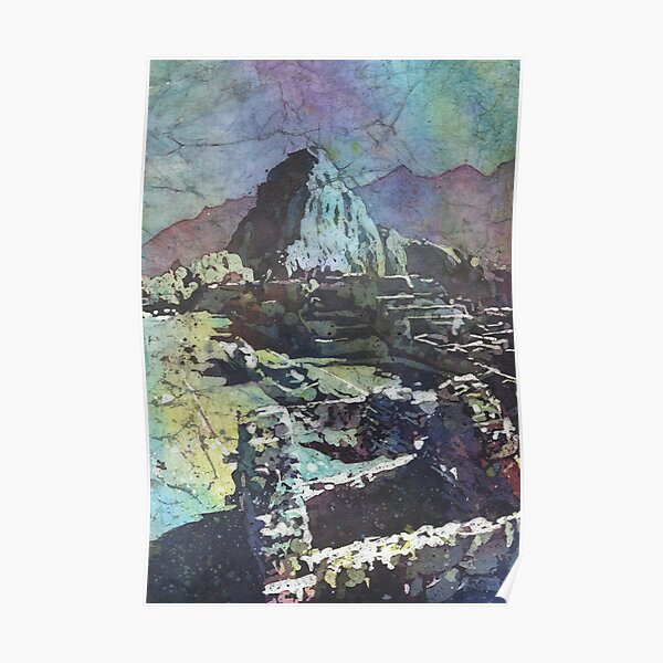 "Machu Picchu Incan ruins in Peru. Fine art watercolor painting of ...