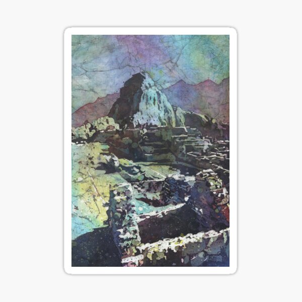 "Machu Picchu Incan ruins in Peru. Fine art watercolor painting of ...