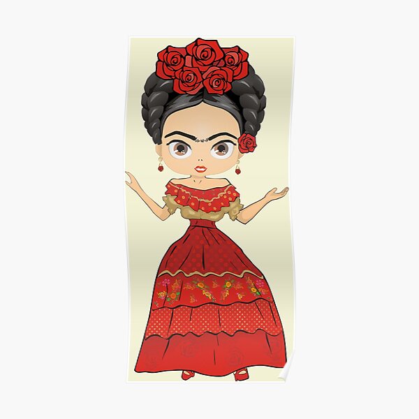 "Frida Kahlo Cute" Poster for Sale by SoulSafe | Redbubble
