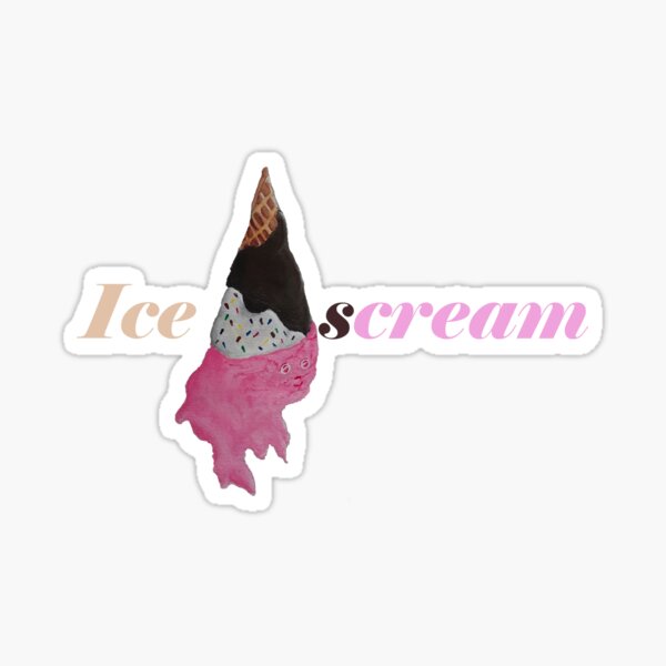 " cute ice cream supernatural ghost blob with scream pun" Sticker for ...