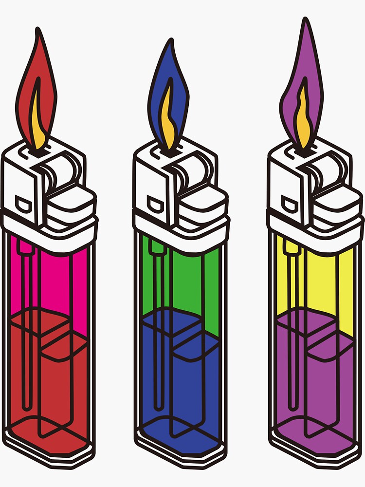 "three lighter" Sticker for Sale by NAIST | Redbubble