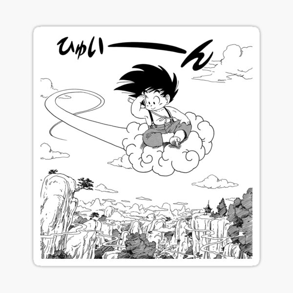 "Kid goku on Nimbus" Sticker for Sale by FALA21 | Redbubble