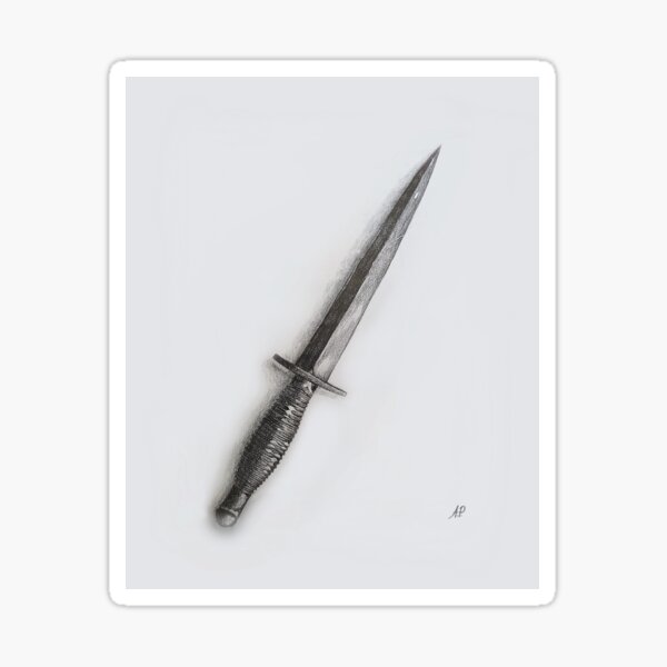 "Randall British Commando Dagger Drawing" Sticker for Sale by Ivycloak ...