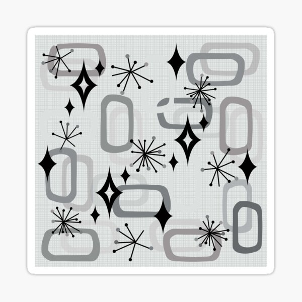 "Retro 60's Minimal Design in Gray" Sticker for Sale by Sharon Schwalbe ...