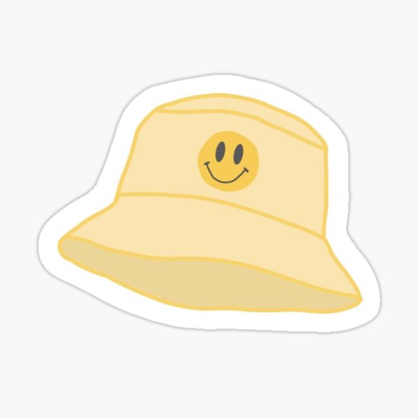 "yellow cute bucket hat smiley summertime vsco" Sticker for Sale by ...