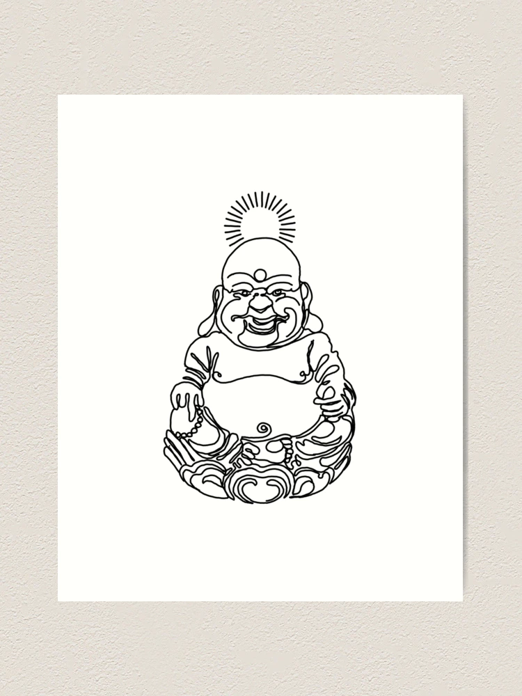 Happy Buddha Line Drawings
