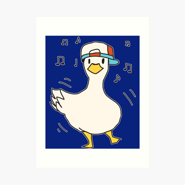 "Shuba Dancing Duck Meme Funny Cute Duck Wearing Hat" Art Print by ...