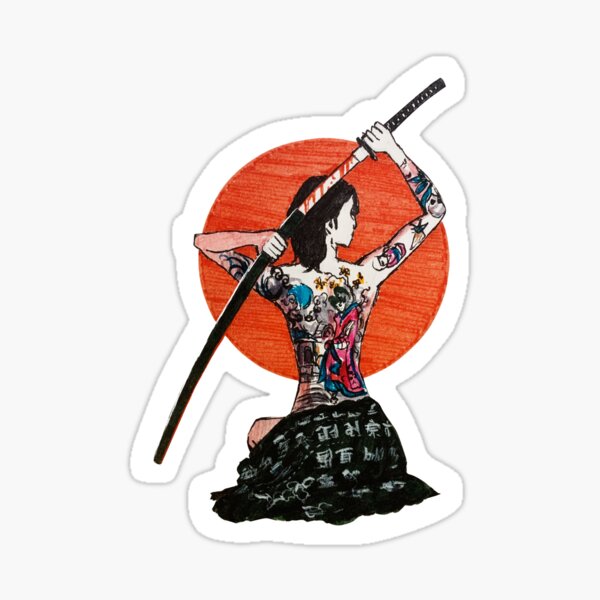 "katana" Sticker for Sale by AugustusDesigns | Redbubble