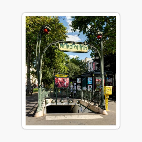 "Paris Metro Entourage Entrance" Sticker for Sale by WWestmoreland ...
