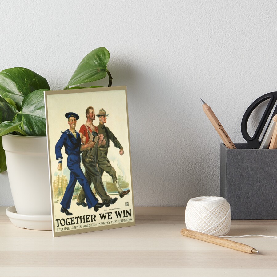 "Together We Win WW1 Propaganda" Art Board Print by DistantInc | Redbubble