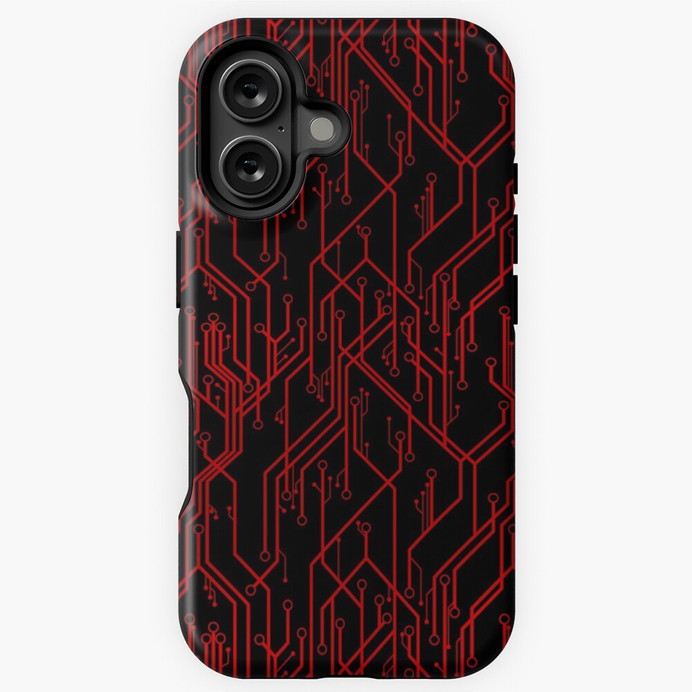 "Red circuit board tech" Sticker for Sale by jc007 | Redbubble