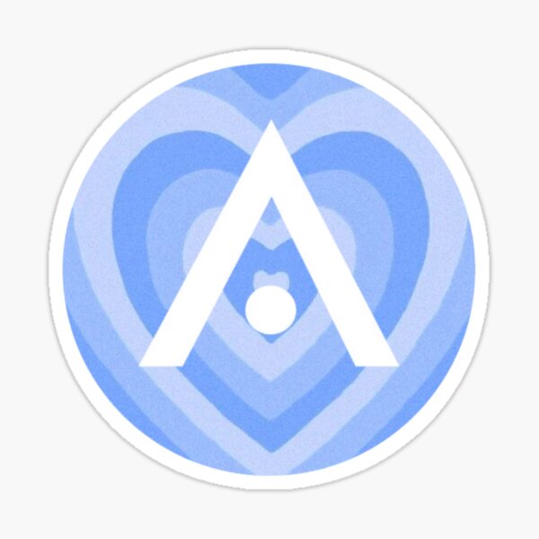 "Baby Blue Hearts Aveda Logo" Sticker by Dalaura | Redbubble