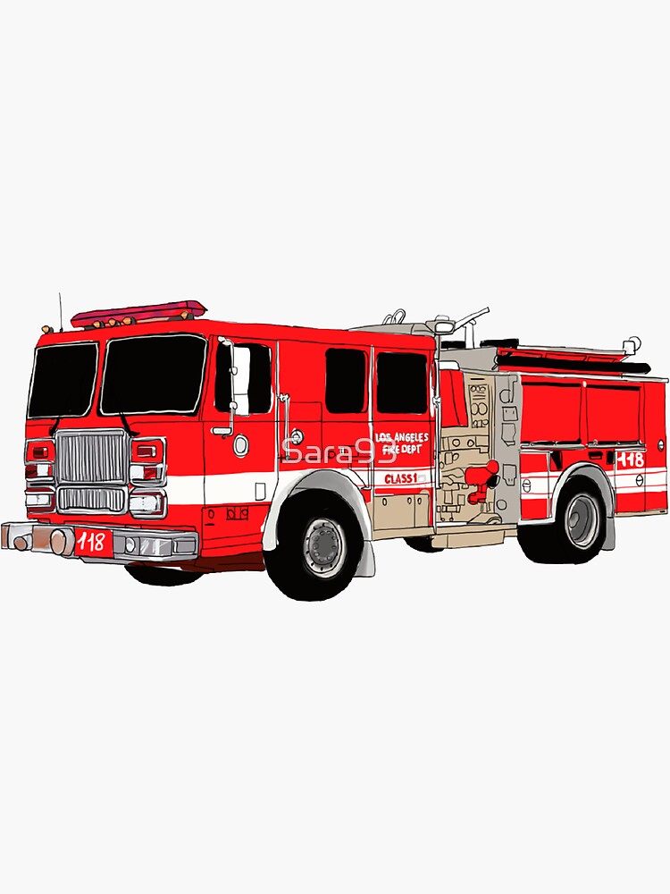 "118 - fire truck" Sticker for Sale by Sara93 | Redbubble