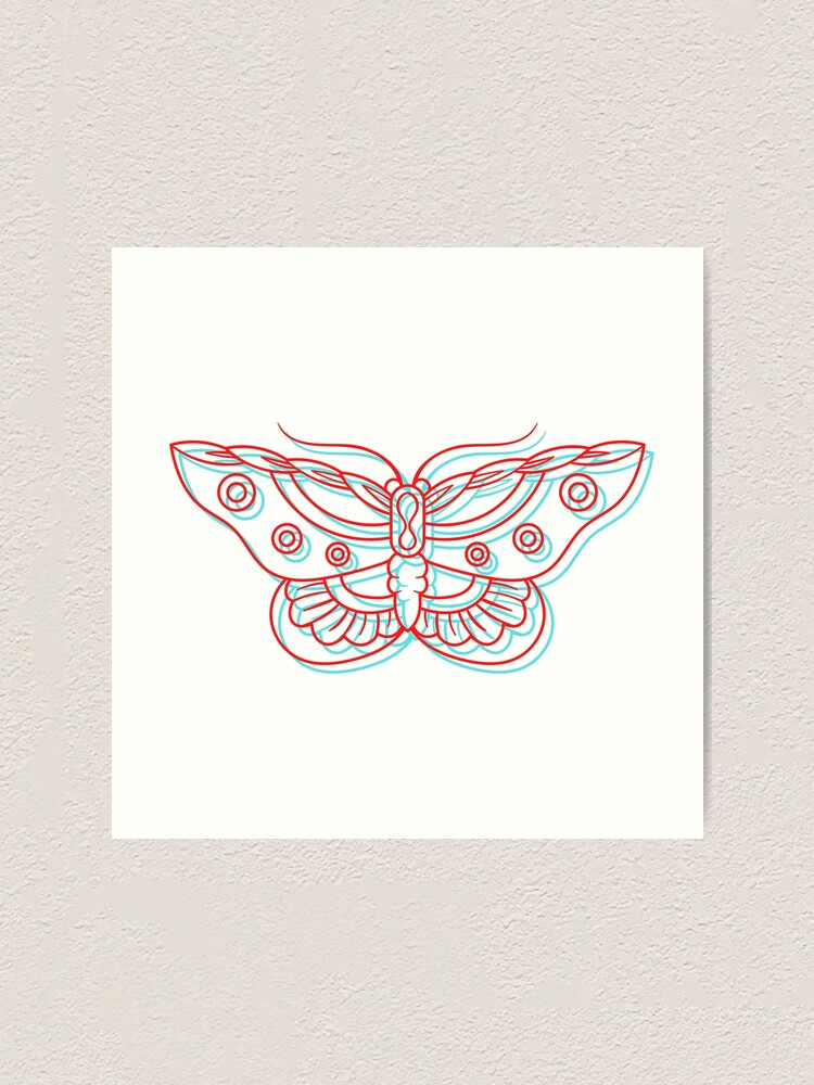 "Trippy 3D Moth - Version 2" Art Print for Sale by PandaParcels | Redbubble