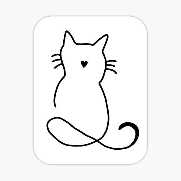 "Cute cat doodle Signature Funny Gift For Cat Owner" Sticker for Sale ...