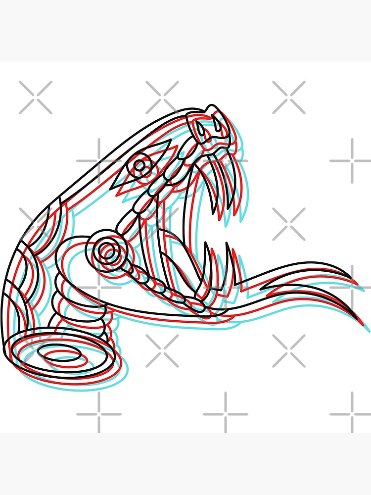 "Trippy 3D Snake Head - Version 1" Poster by PandaParcels | Redbubble