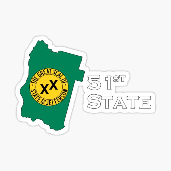 "State Of Jefferson (51st State)" Sticker for Sale by Chasadia | Redbubble