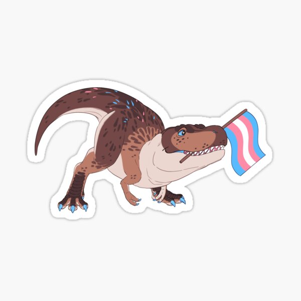 "Trans Tyrannosaurus Rex Pride" Sticker for Sale by catdoq | Redbubble