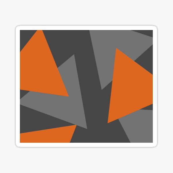 "Orange and Grey Triangles" Sticker for Sale by ind3finite | Redbubble