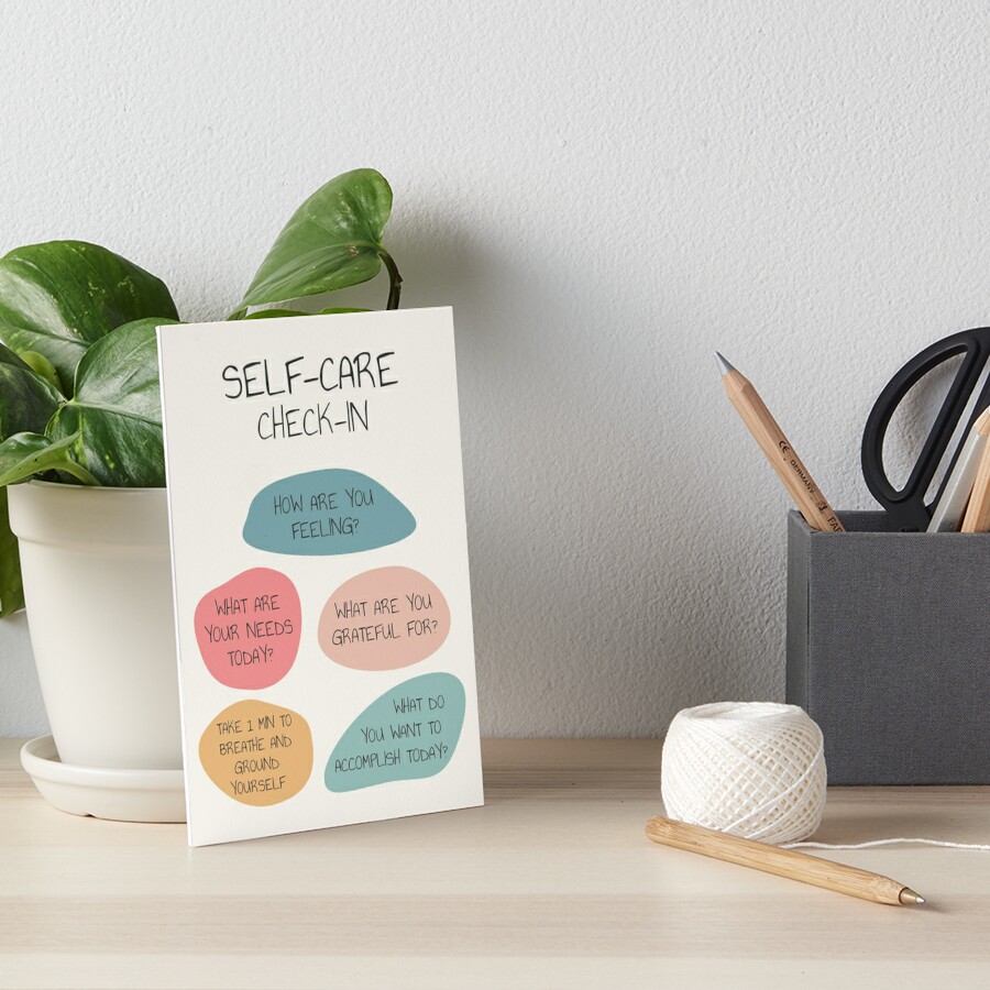 "Self Care Check In Self Love Mental Health Wellbeing Therapist Office ...