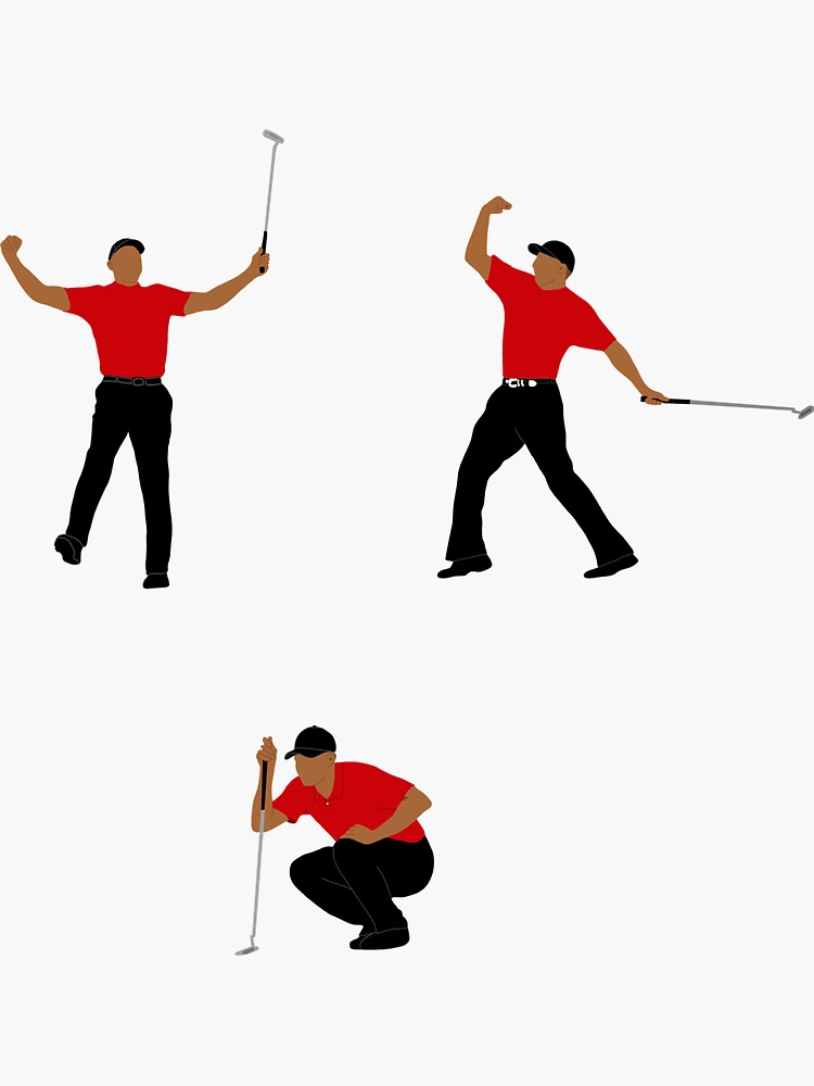 "Tiger woods sticker pack" Sticker for Sale by Art-by-Brenna | Redbubble