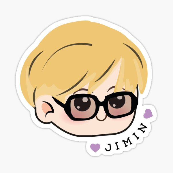 "Cute JIMIN BTS Illustration" Sticker for Sale by artandkorea | Redbubble