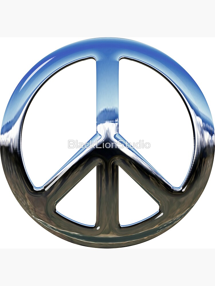 "Metallic Peace Sign" Sticker by BlackLionStudio | Redbubble