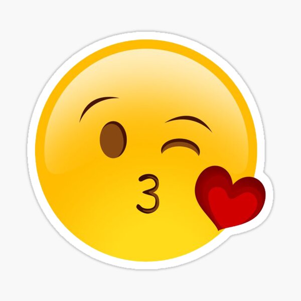 "Smooch Emoji" Sticker by designertee1 | Redbubble