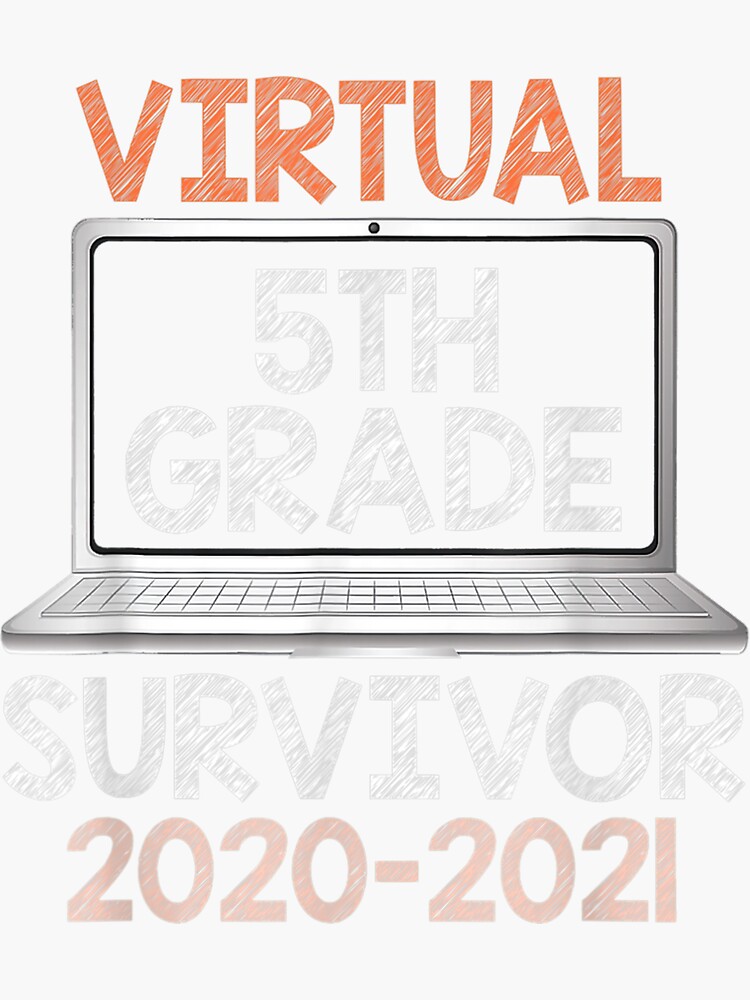 "Last Day of School Virtual 5th Grade Survivor 2020-2021 T-Shirt ...