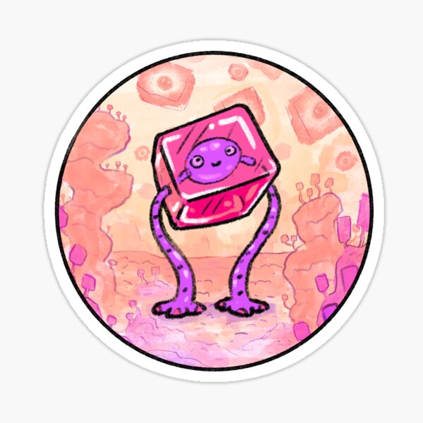 "Cute Pastel Jello cube Alien Character " Sticker for Sale by ...