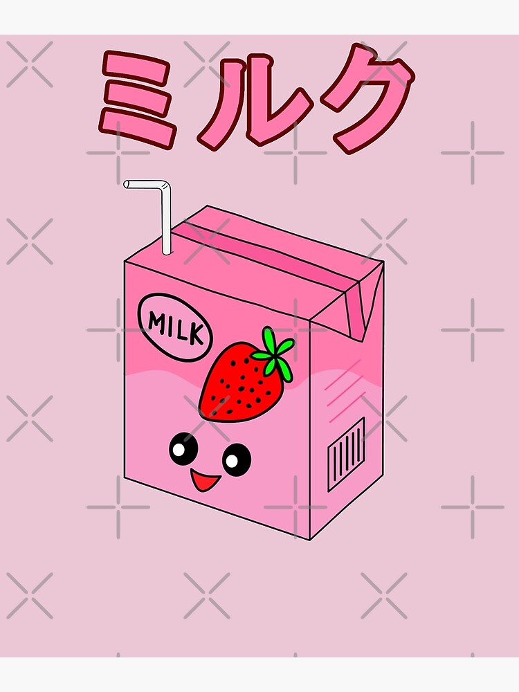 "Kawaii Strawberry Milk Retro 90s Japanese Anime Otaku Milkshake ...